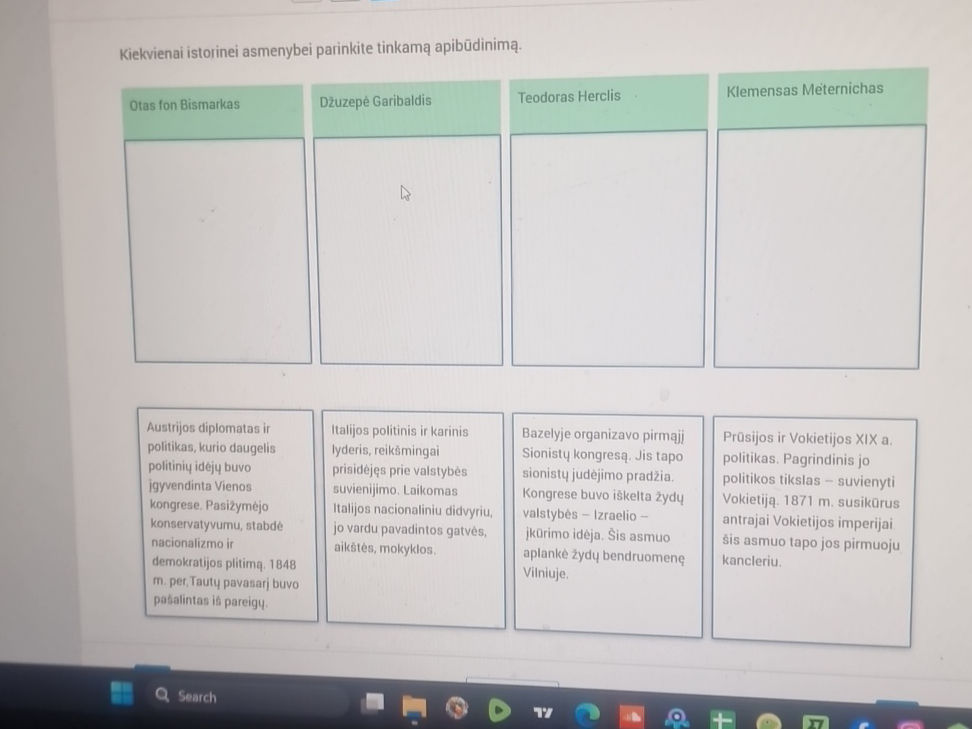 Kiekvienai istorinei asmenybei parinkite | StudyX
