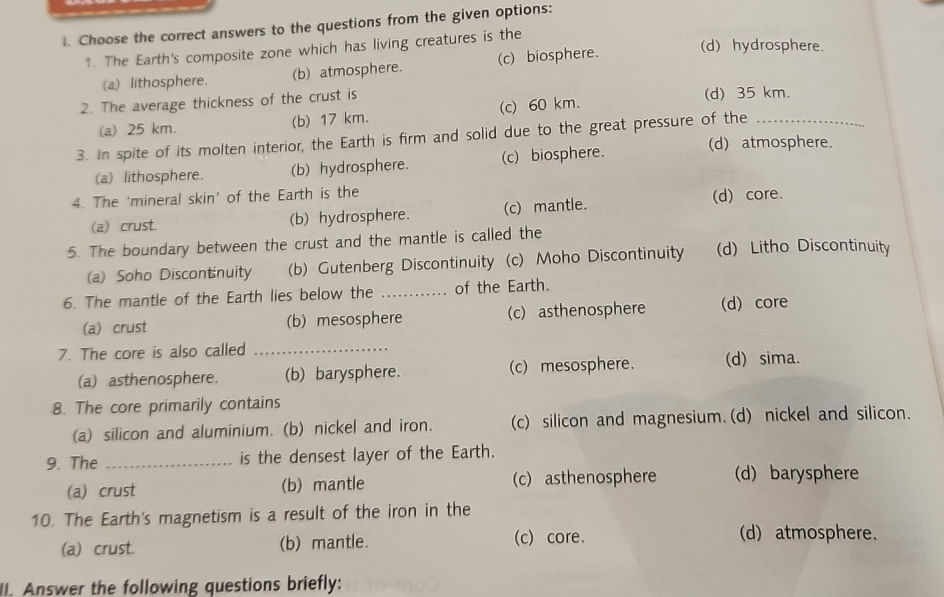 1. Choose the correct answers to the | StudyX