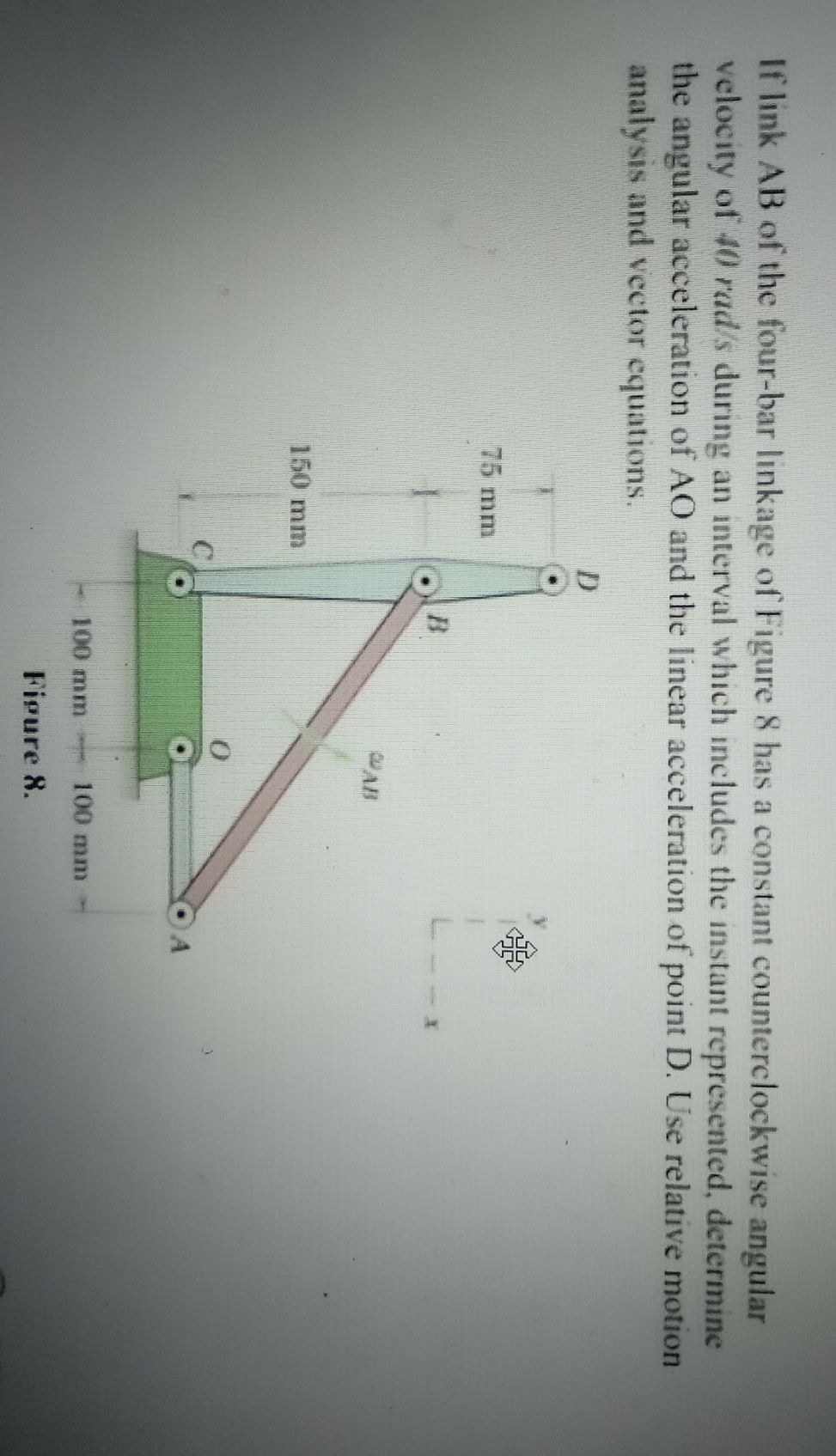 If link AB of the four-bar linkage of Figure | StudyX