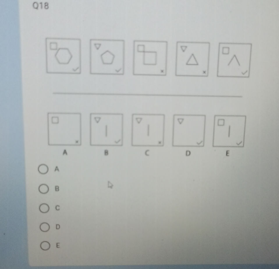 A visual pattern recognition question. The | StudyX
