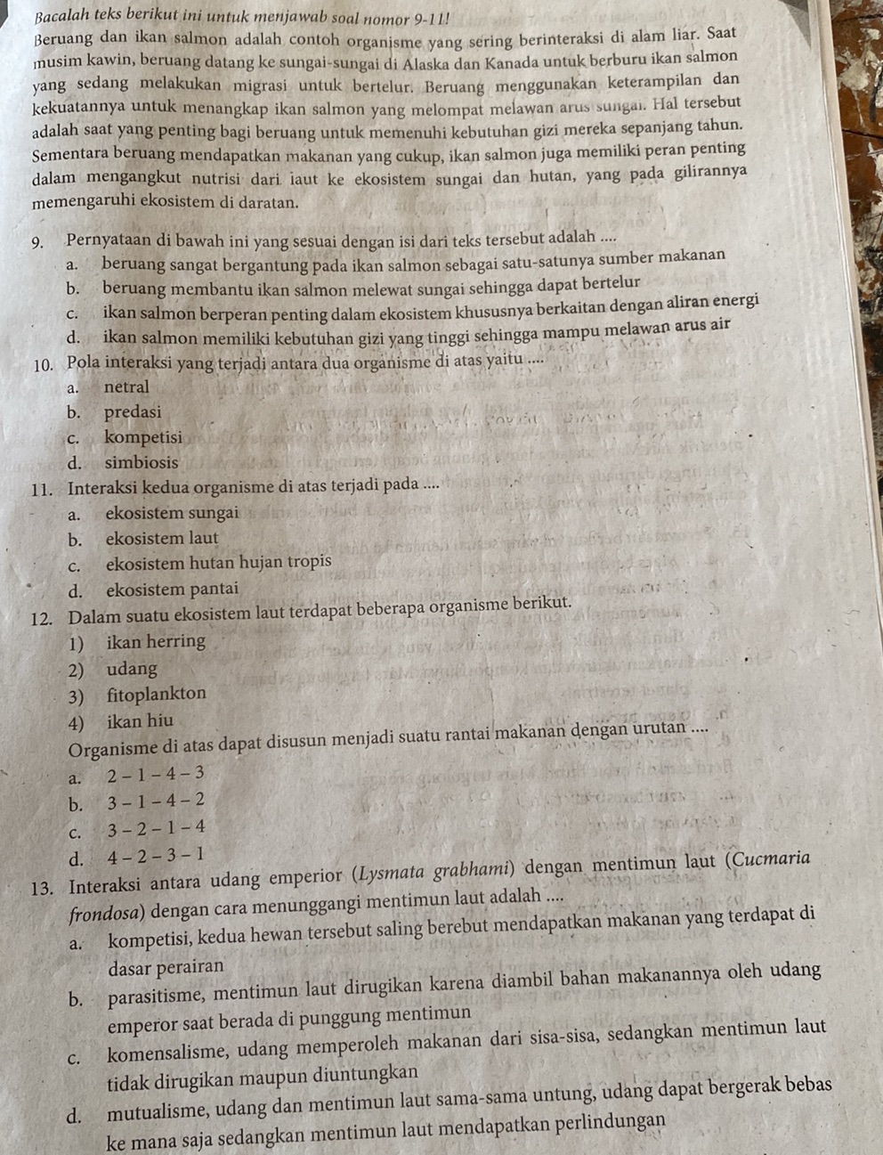 9. Pernyataan di bawah ini yang sesuai | StudyX