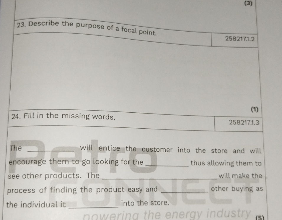 23. Describe the purpose of a focal point. | StudyX