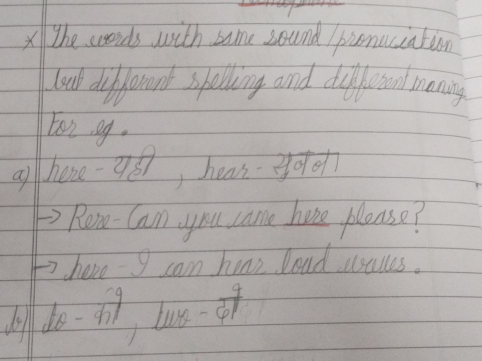 The words with same sound / pronunciation | StudyX