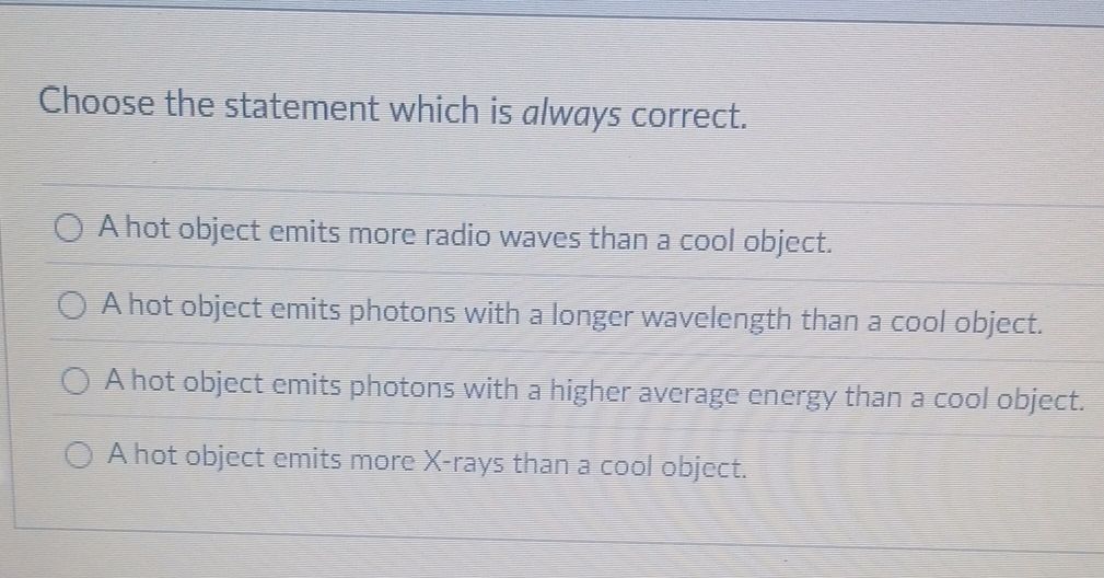 Choose the statement which is always | StudyX