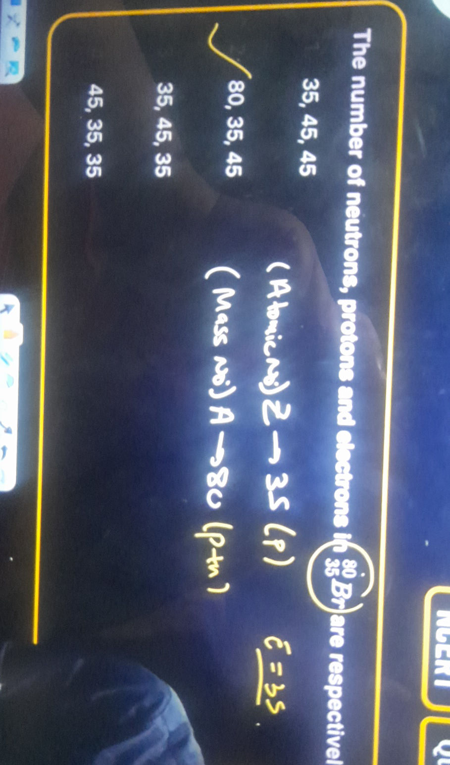 The number of neutrons, protons and | StudyX