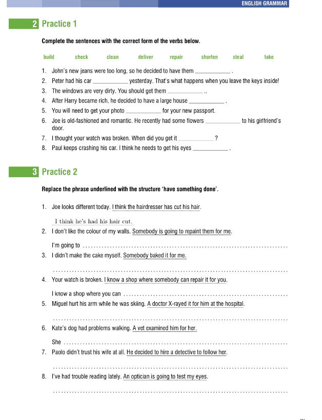 2 Practice 1 Complete the sentences with | StudyX