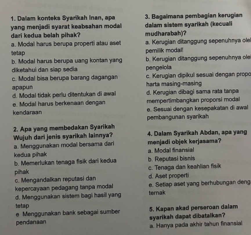 1. Dalam konteks Syarikah Inan, apa yang | StudyX