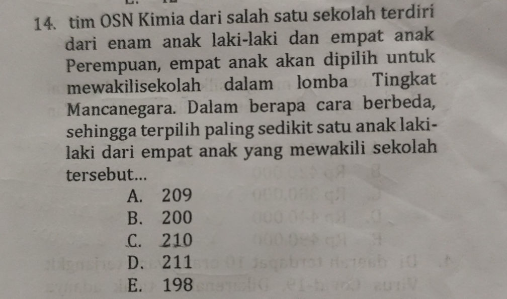 14. tim OSN Kimia dari salah satu sekolah | StudyX