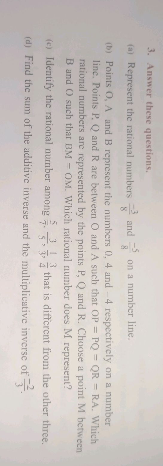3. Answer these questions. (a) Represent | StudyX