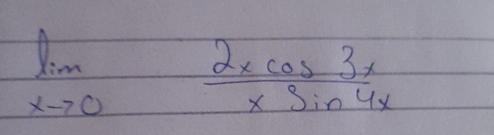 Calculate the limit of (2x cos 3x) / (x sin | StudyX