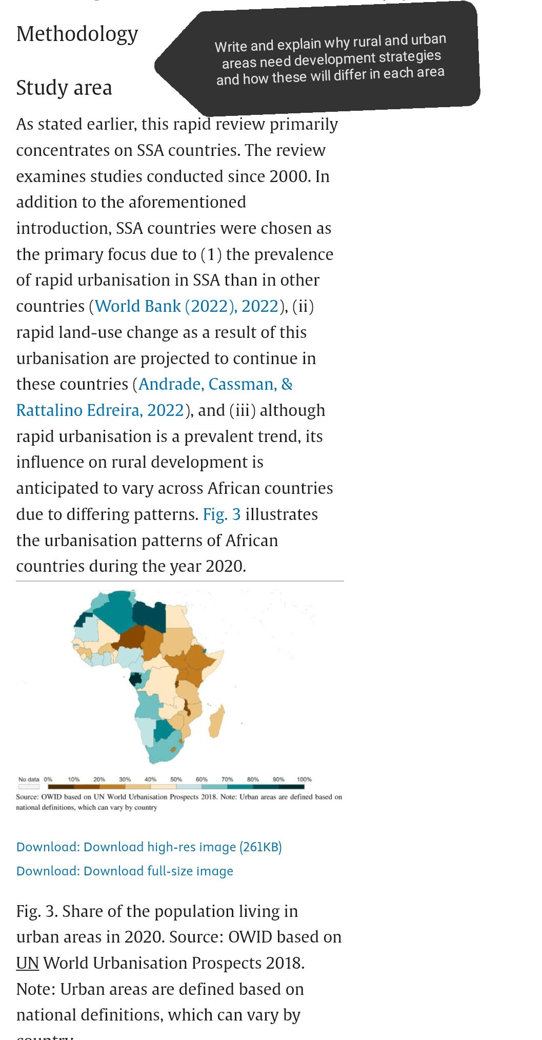 Write and explain why rural and urban areas | StudyX