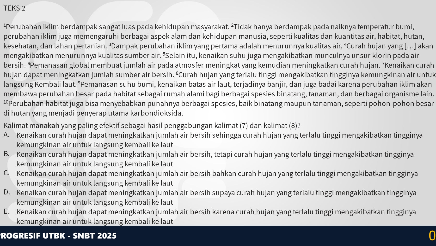 Kalimat manakah yang paling efektif sebagai | StudyX