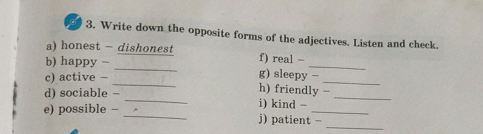 3. Write down the opposite forms of the | StudyX
