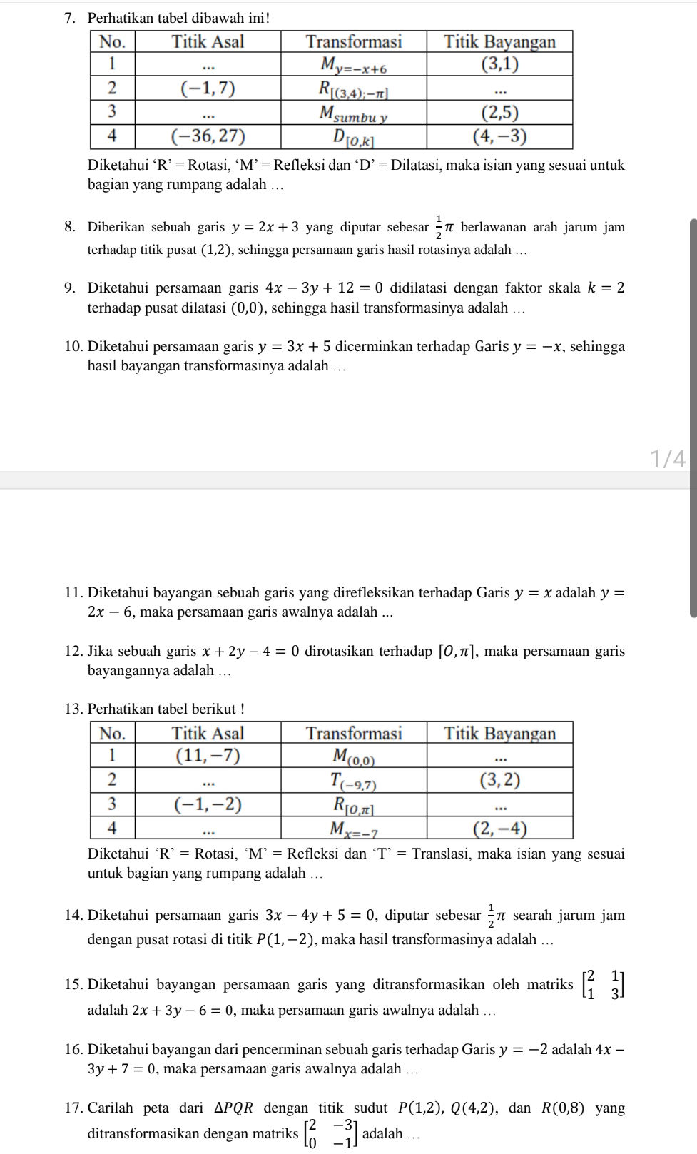 7. Perhatikan tabel dibawah ini! | No. | | StudyX