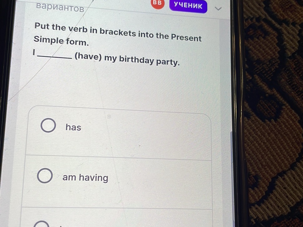 Put the verb in brackets into the Present | StudyX