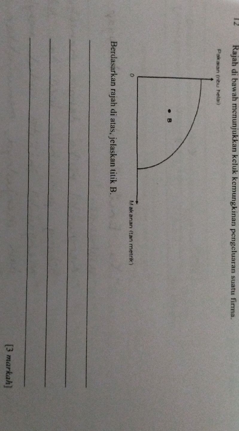 Rajah di bawah menunjukkan keluk kemungkinan | StudyX