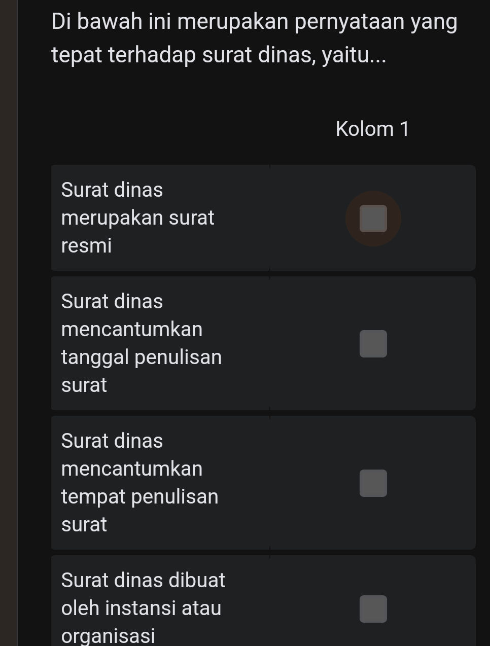 Di bawah ini merupakan pernyataan yang tepat | StudyX