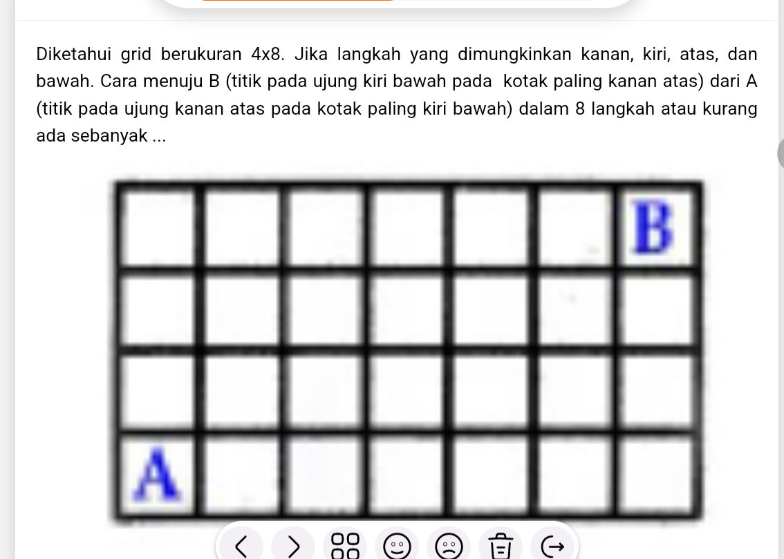 Diketahui grid berukuran 4x8. Jika langkah | StudyX