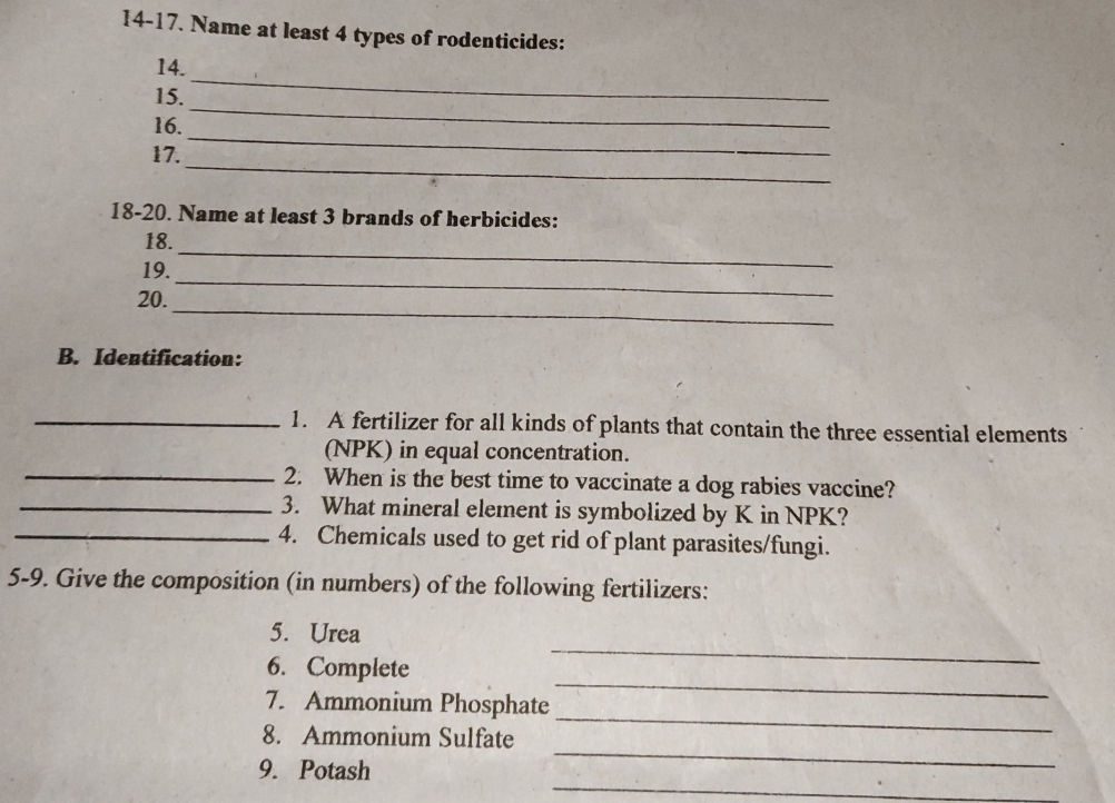 14-17. Name at least 4 types of | StudyX