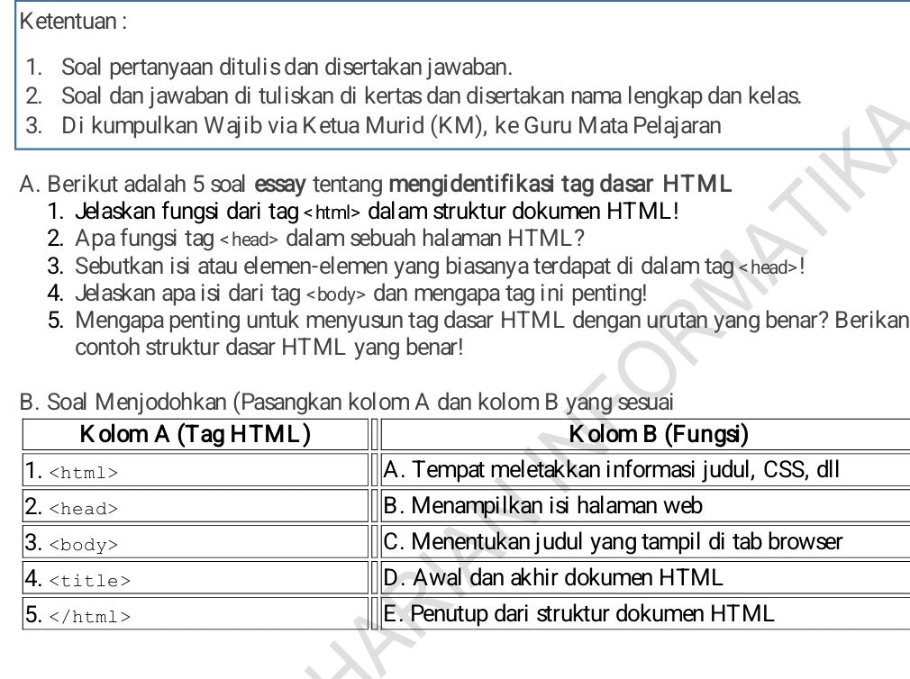 A. Berikut adalah 5 soal essay tentang | StudyX