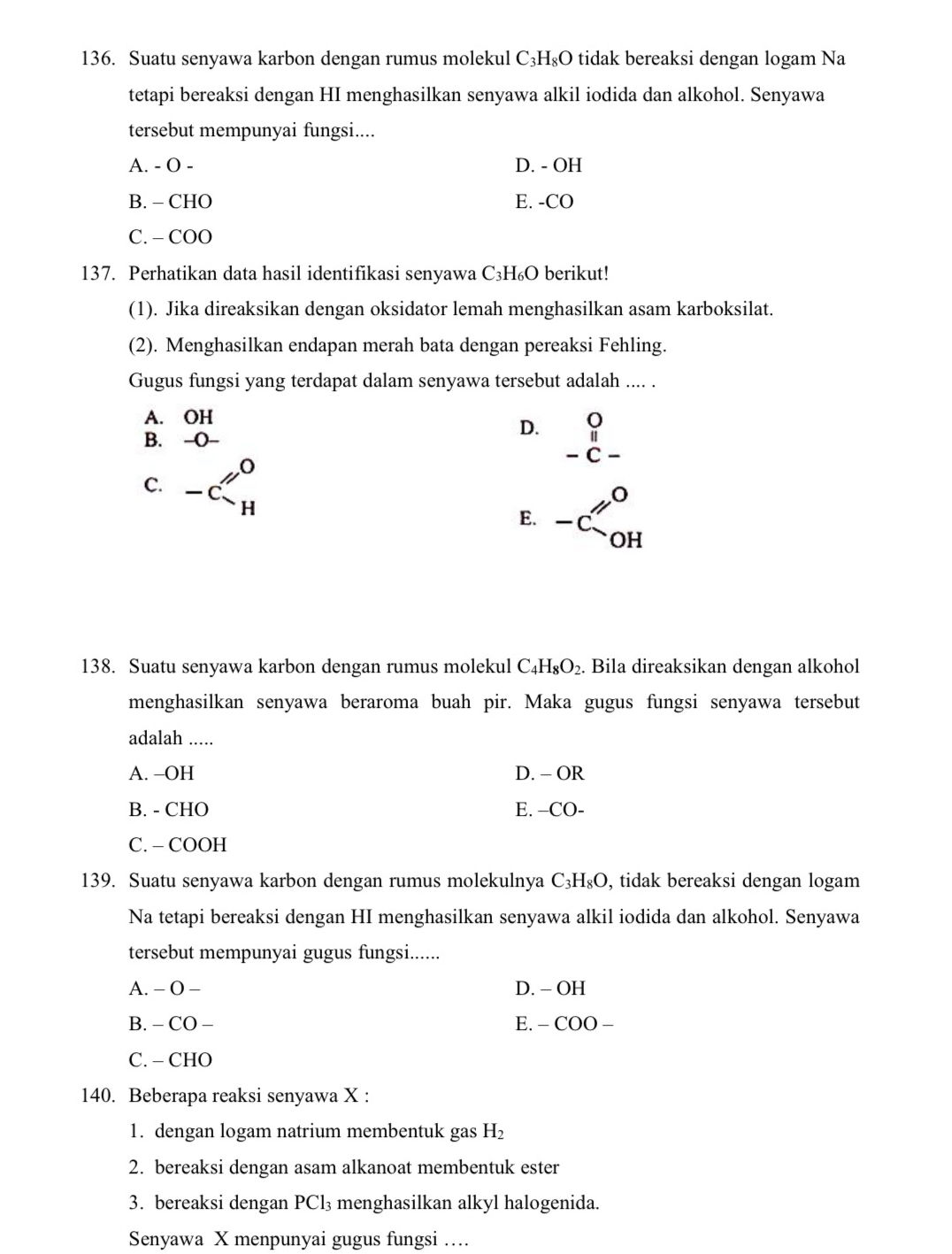 136. Suatu senyawa karbon dengan rumus | StudyX