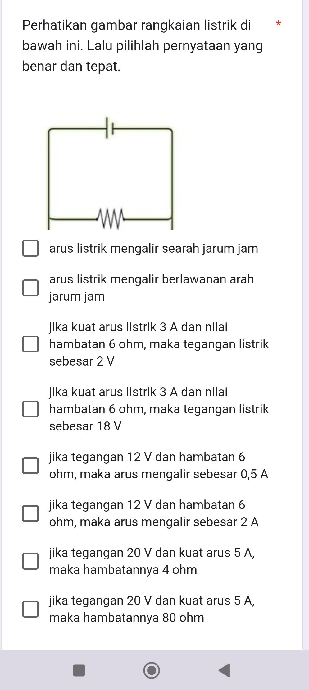 Perhatikan gambar rangkaian listrik di bawah | StudyX