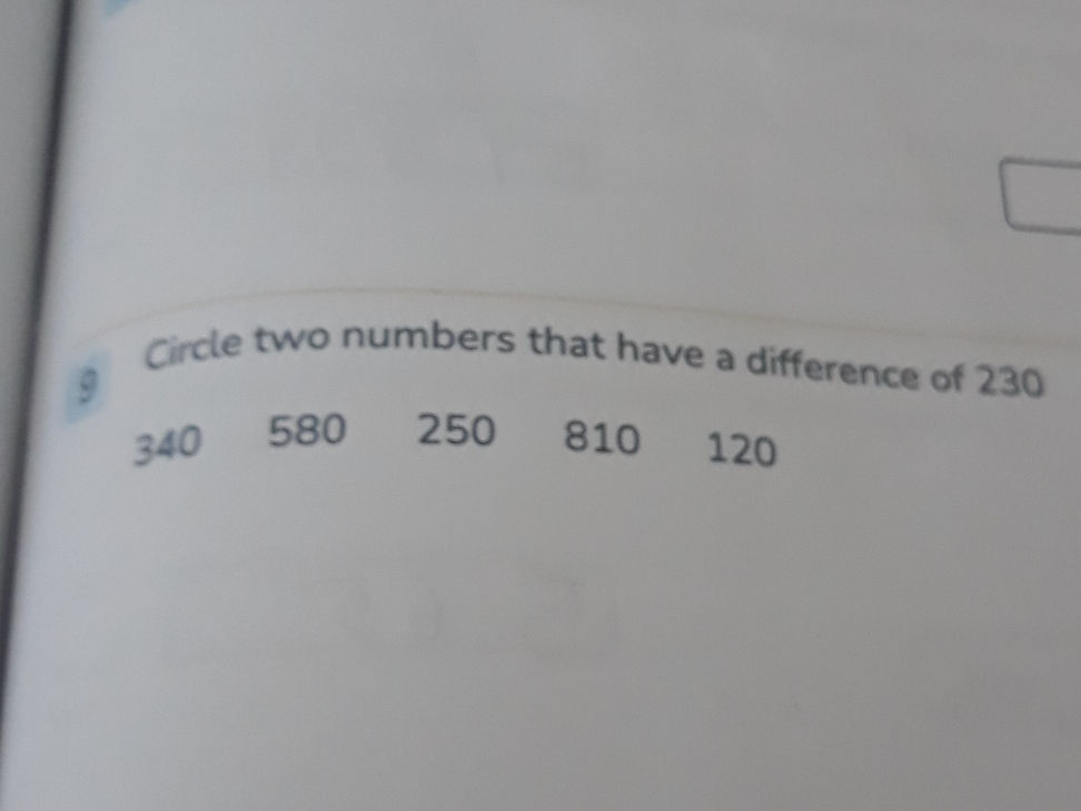 Circle two numbers that have a difference of | StudyX