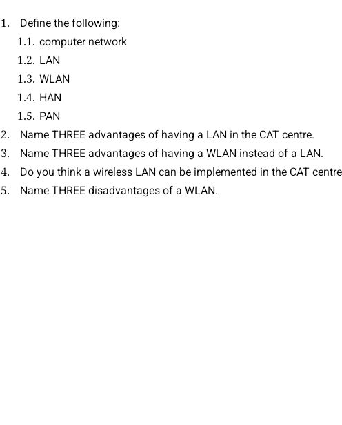 1. Define the following: 1.1. computer | StudyX