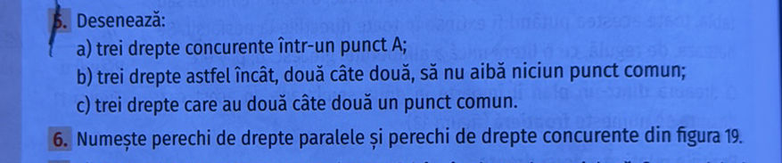 5. Desenează: a) trei drepte concurente | StudyX