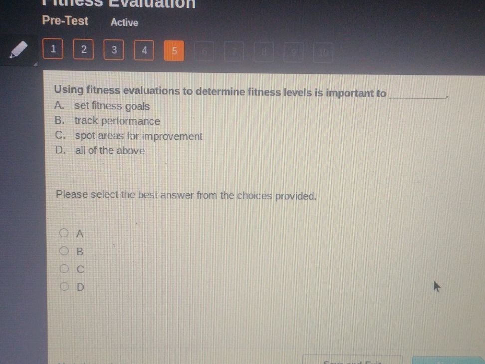 Using fitness evaluations to determine | StudyX