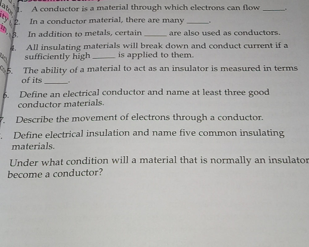 1. A conductor is a material through which | StudyX