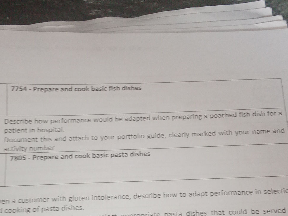 7754 - Prepare and cook basic fish dishes | StudyX