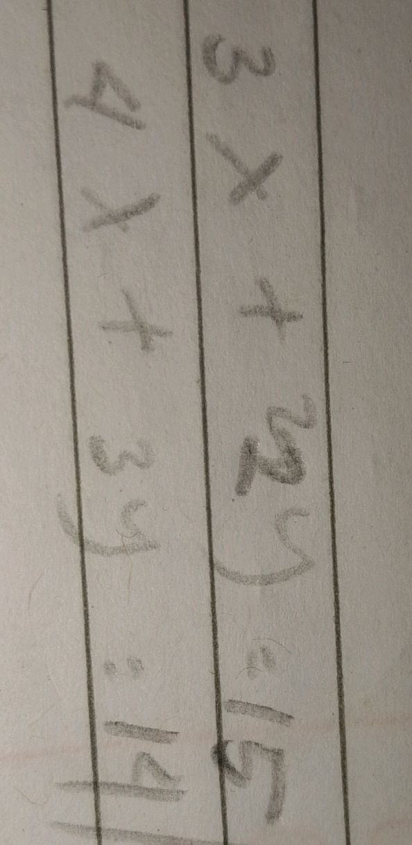 Solve the following equations: $4x + 3 = | StudyX