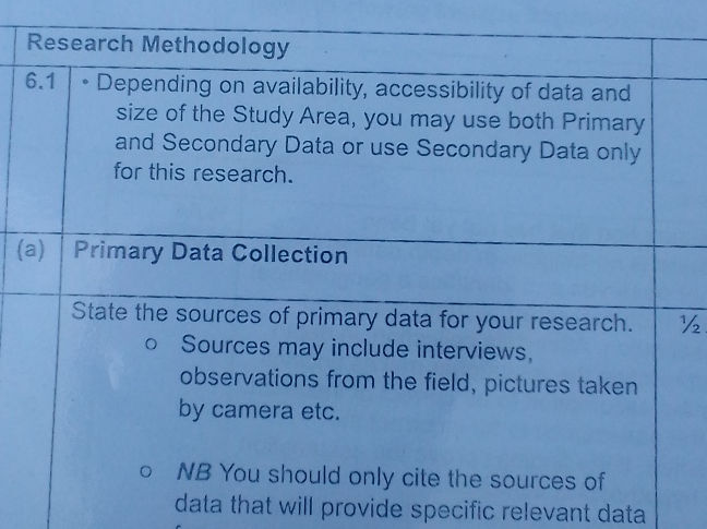 State the sources of primary data for your | StudyX