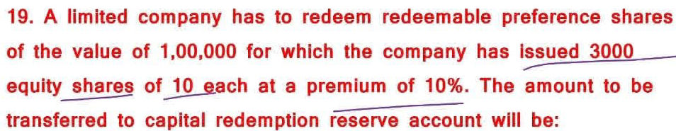 19. A limited company has to redeem | StudyX