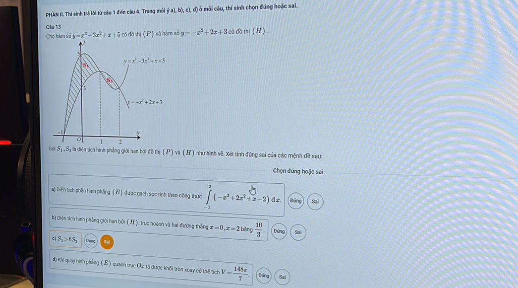 Cho hàm số $y = x^3 - 3x^2 + x + 5$ có đồ | StudyX