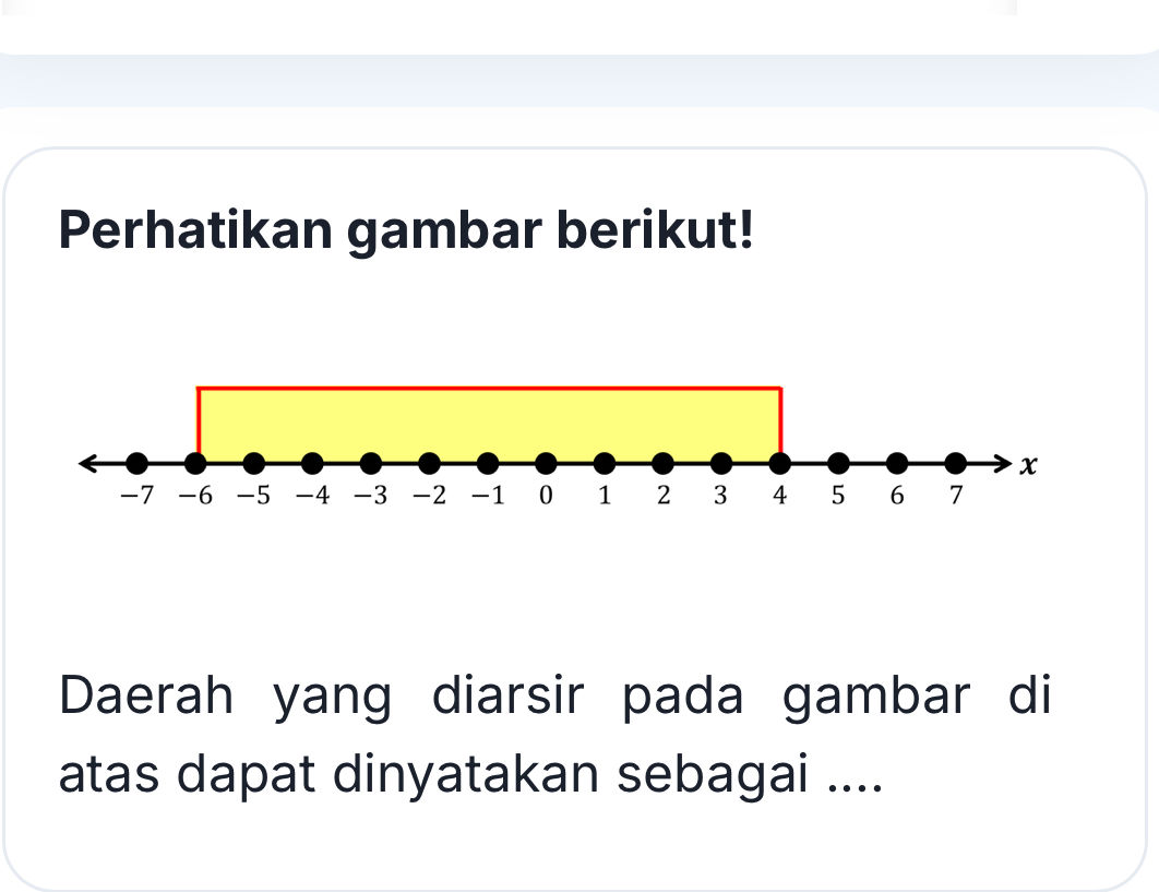 Perhatikan gambar berikut! ``` x -7 | StudyX