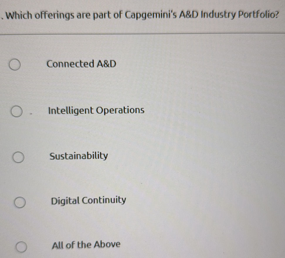 Which offerings are part of Capgemini's A D | StudyX