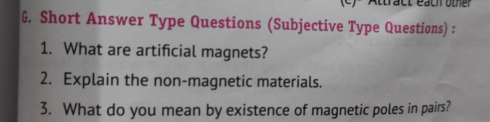 G. Short Answer Type Questions (Subjective | StudyX