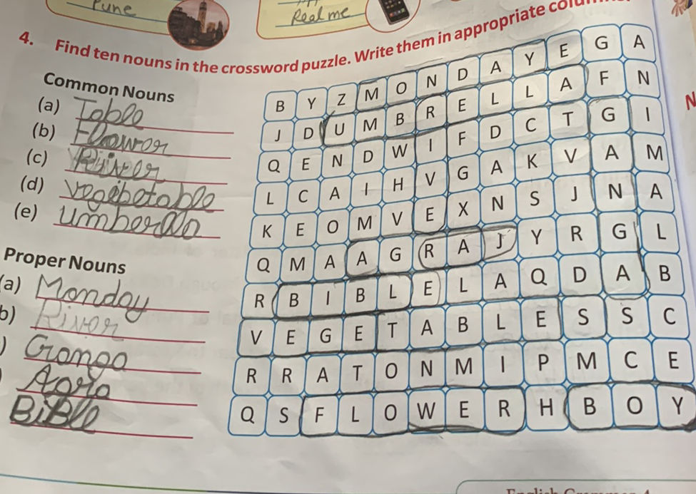 4. Find ten nouns in the crossword puzzle. | StudyX