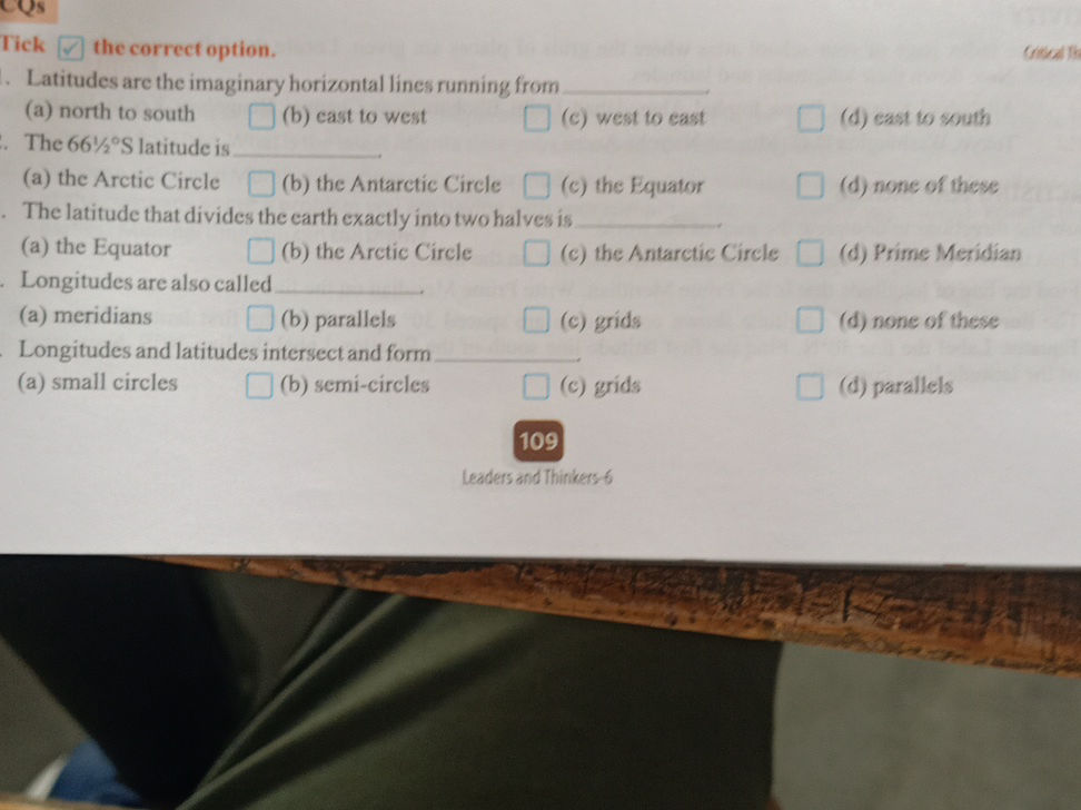 1. Latitudes are the imaginary horizontal | StudyX