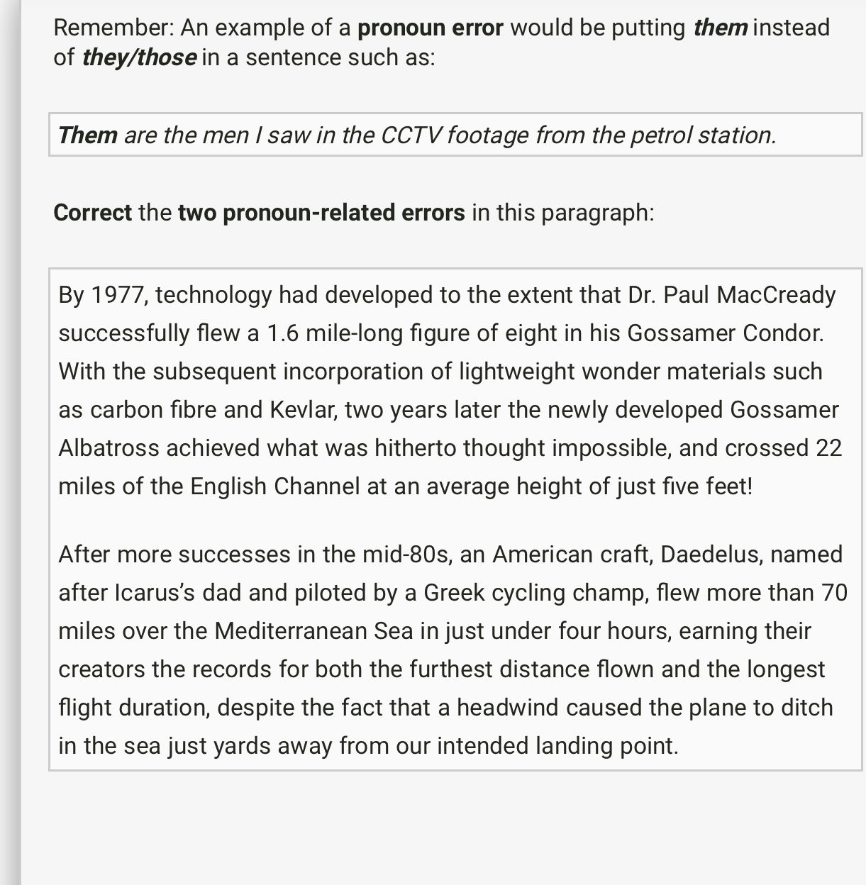 Remember: An example of a pronoun error | StudyX