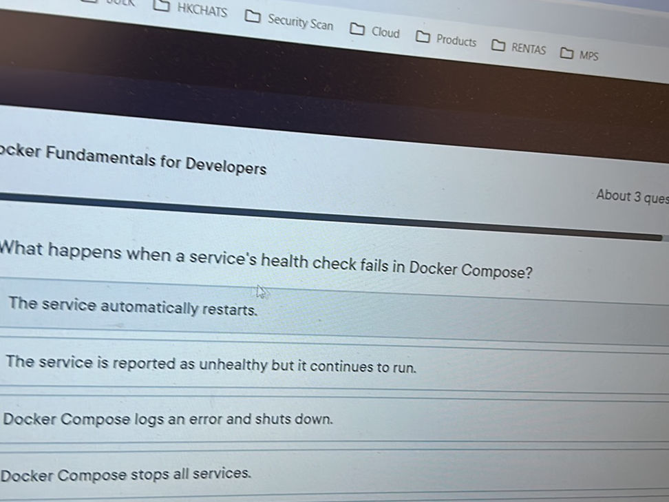 What happens when a service's health check | StudyX