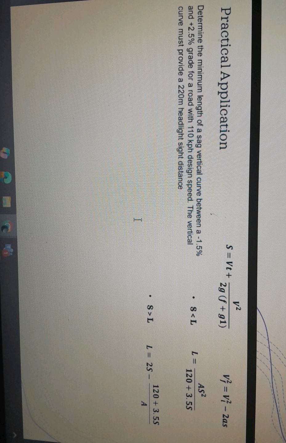 Determine the minimum length of a sag | StudyX