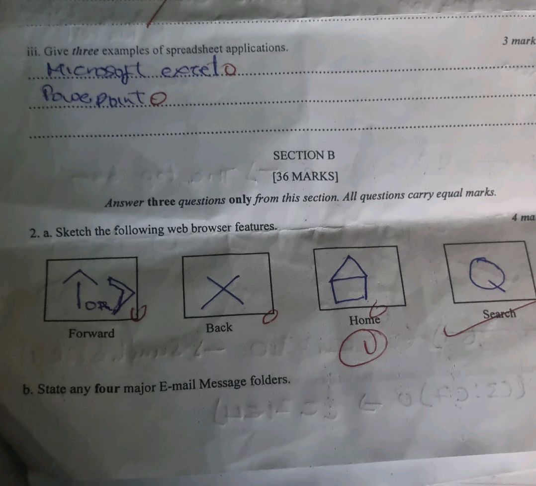 iii. Give three examples of spreadsheet | StudyX