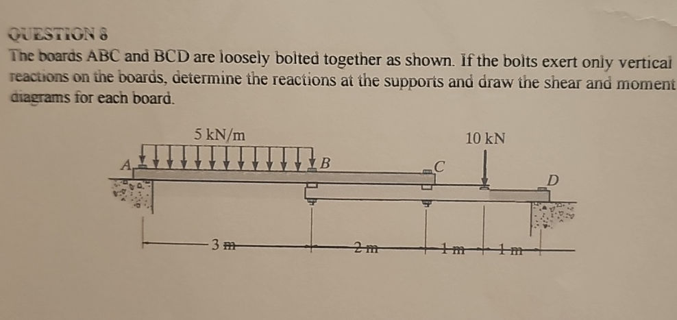 QUESTION 8 The boards ABC and BCD are | StudyX