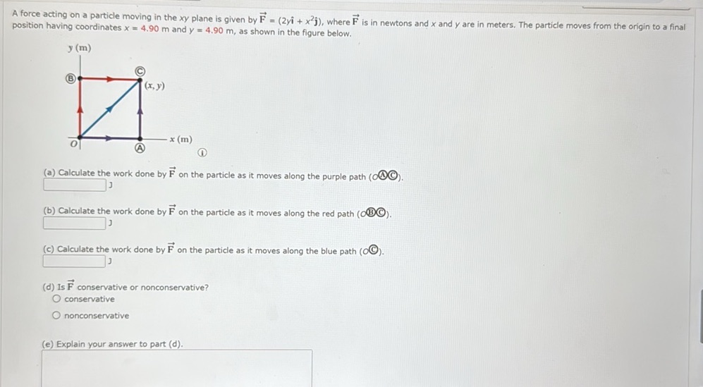 A force acting on a particle moving in the | StudyX