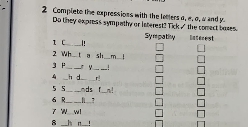 Complete the expressions with the letters a, | StudyX