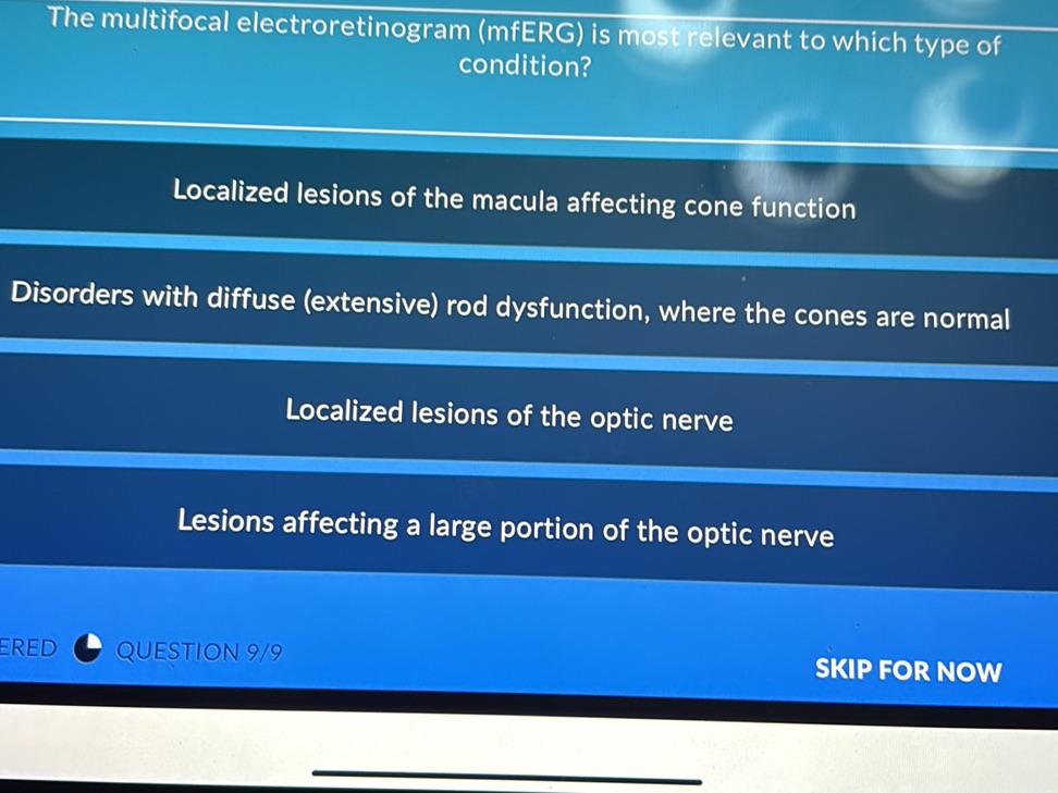 The multifocal electroretinogram (mfERG) is | StudyX
