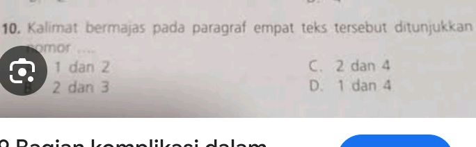 10. Kalimat bermajas pada paragraf empat | StudyX